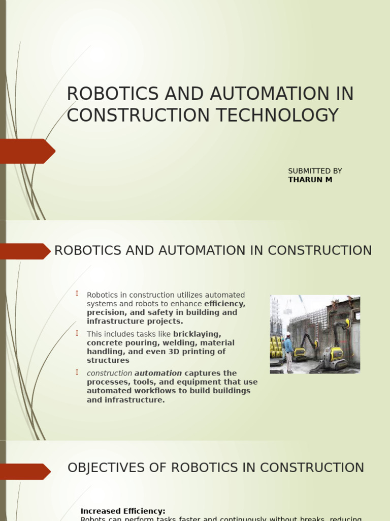 Robotics and Automation in Construction Technology | PDF | Automation ...