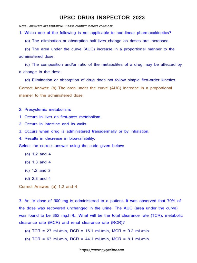 Upsc Drug Inspector 2023 | PDF | Phases Of Clinical Research ...