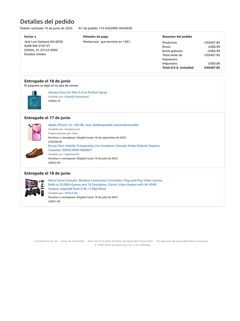 Detalles Del Pedido | PDF | Apple Inc. | Teléfonos móviles