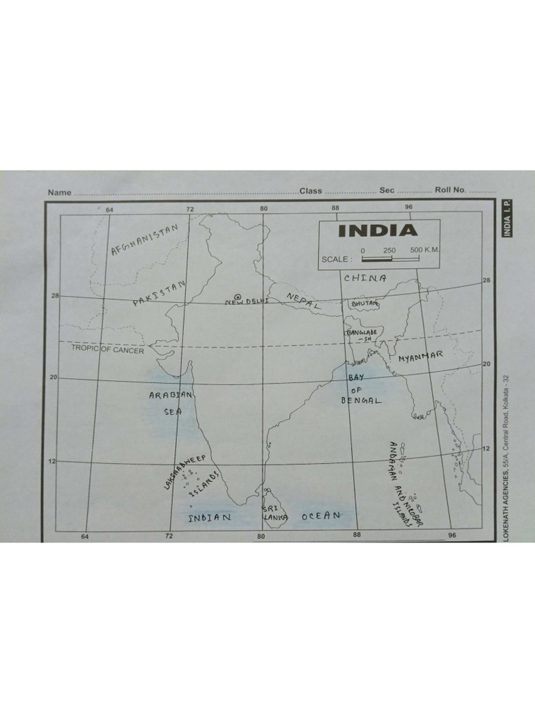 India - Neighbouring Countries and Water Boundaries | PDF