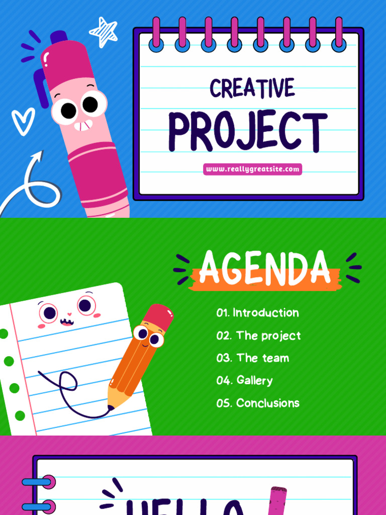 Blue and Pink Playful Creative Project Presentation | PDF