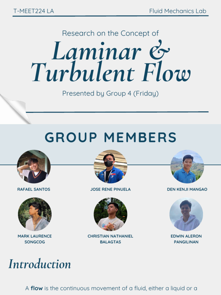 Research On Laminar & Turbulent Flow - Group 4 (Friday) | PDF | Fluid ...