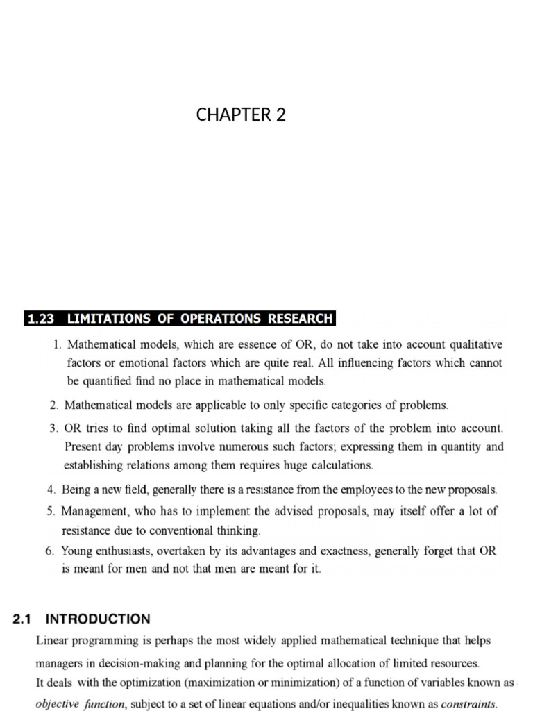 Chapter 2 Formulation Introduction + Linear Programming-B (MAS) | PDF | Linear Programming ...