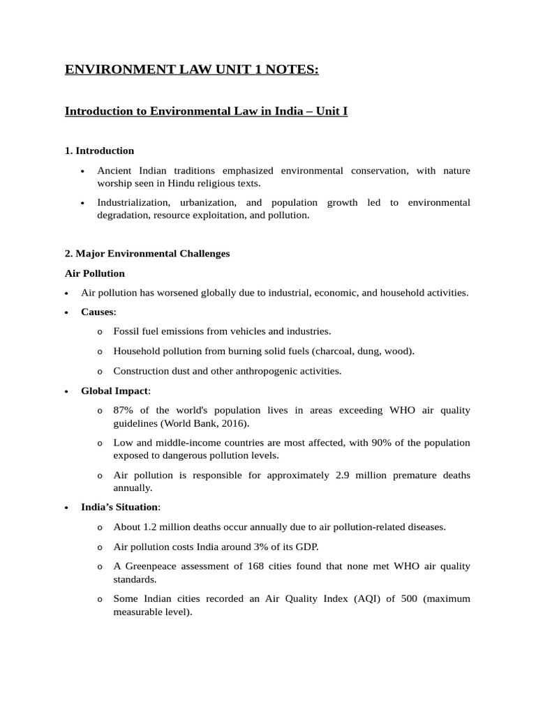 Environmental Law Overview in India | PDF | Waste | Ecology