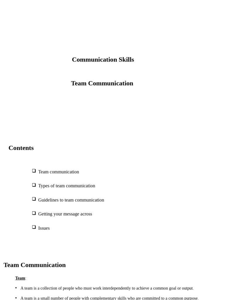 Lec # 11 Team Communication | PDF