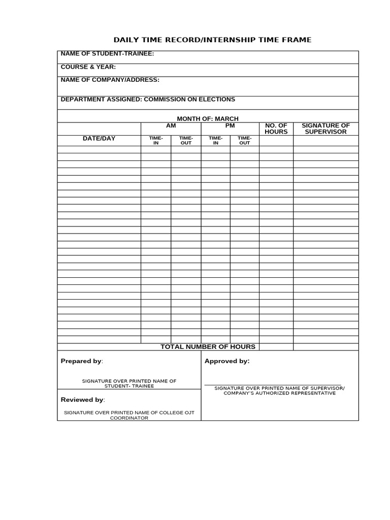 Daily Time Record | PDF