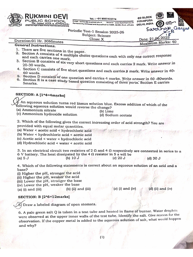 RDPS Science Pt-1 | PDF