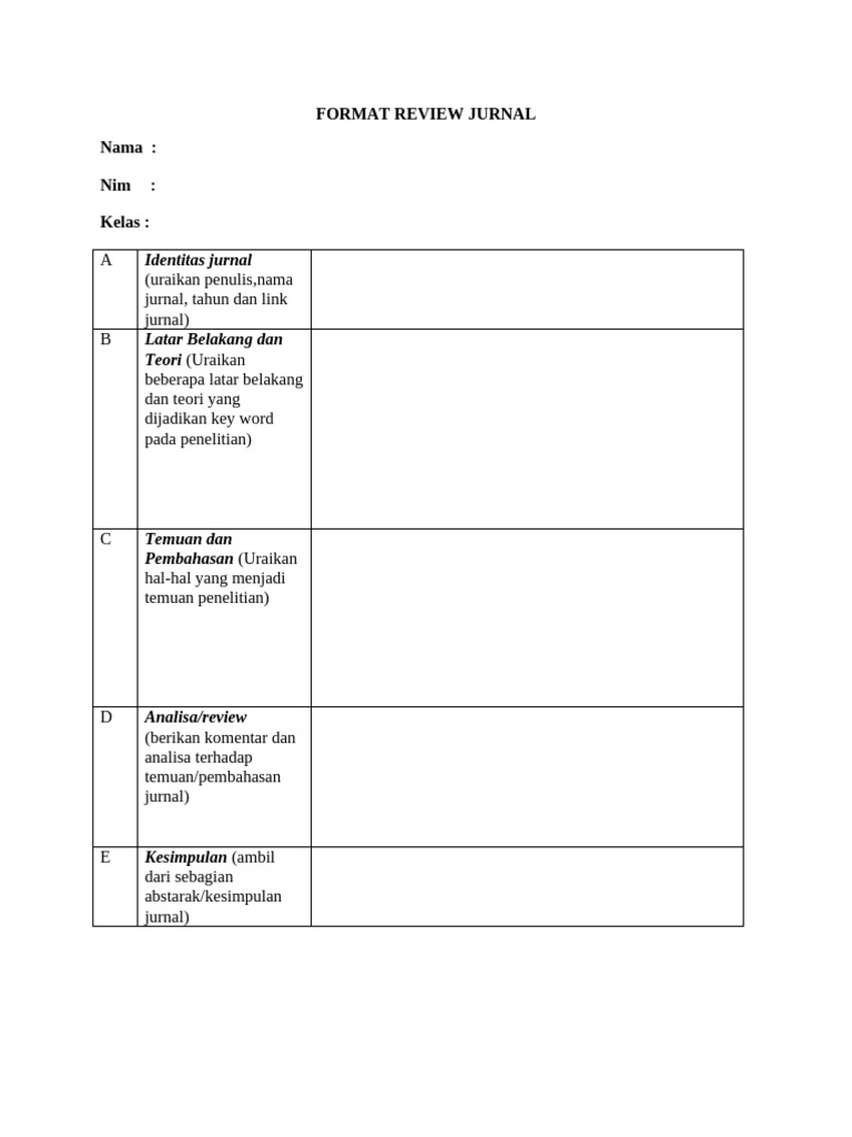 Format Review Jurnal yang Benar | PDF