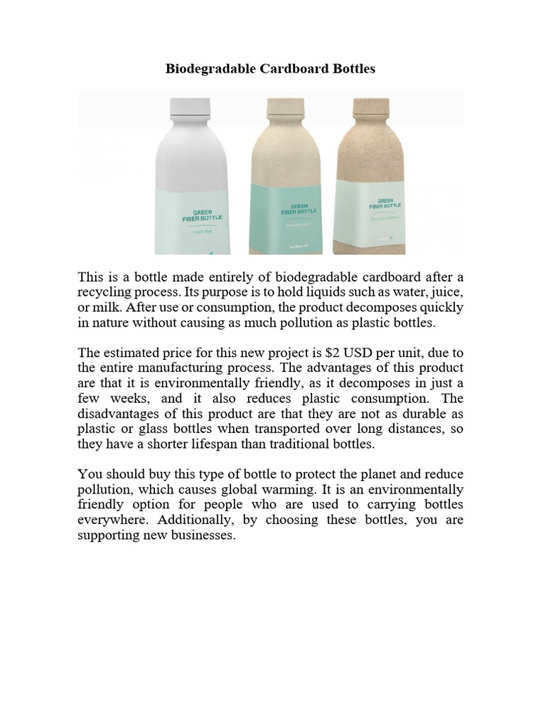 Eco-Friendly Biodegradable Bottles | PDF