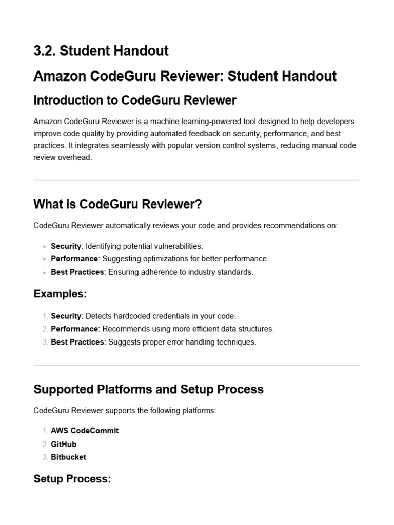 3547 - 724 - DOC - CodeGuru Reviewer in Your Development | PDF | Version Control | Program ...