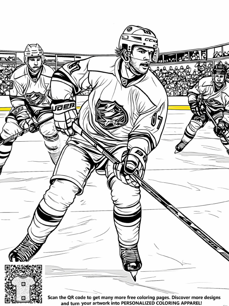 Free Ice Hockey Players Coloring Page Download Now 1 | PDF