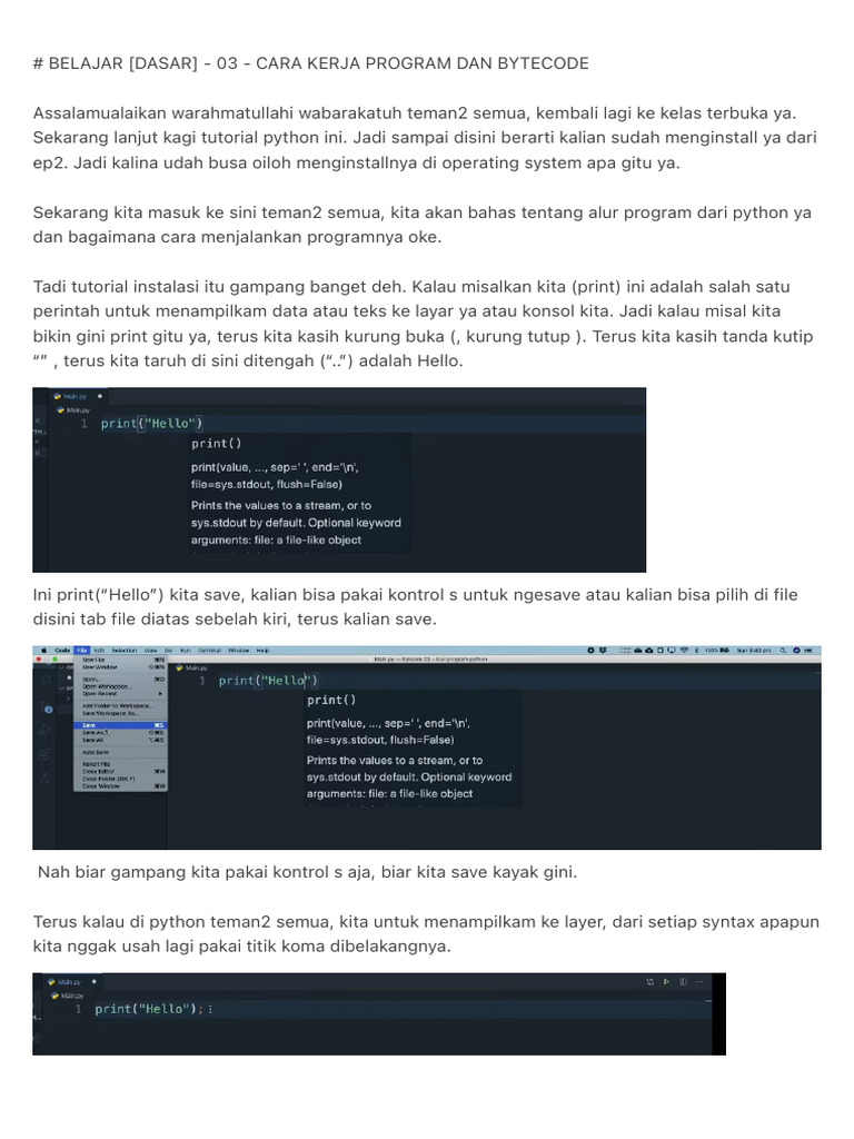 # Belajar (Dasar) - 03 - Cara Kerja Program Dan Bytecode | PDF