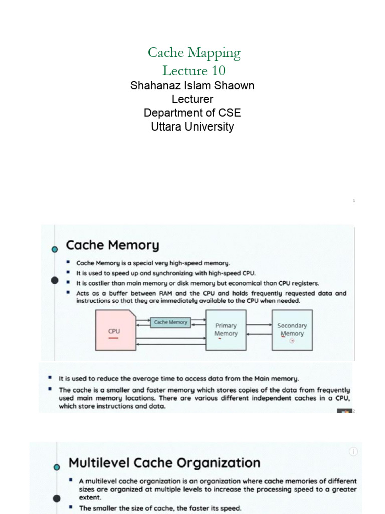 CA 10 (Cache Mapping) | PDF