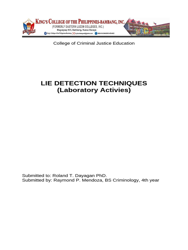 Lie Detection Techniques in Criminology | PDF