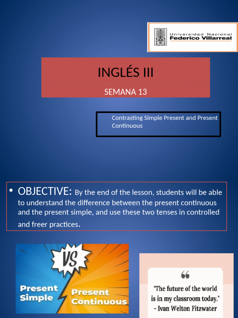 Inglés III Semana 13 Simple Present Vs Present Contnuous | PDF | Lisa ...