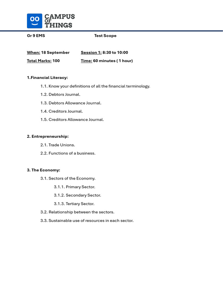 Formal Test Scope | PDF