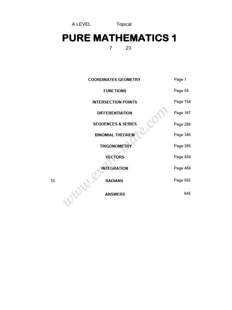 Math Topical Past Paper | PDF | Mathematics | Mathematical Analysis