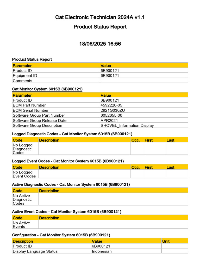 6B900121 - PSRPT - 2025-06-18 - 16.55.51 Before | PDF | Telemetry | Radio