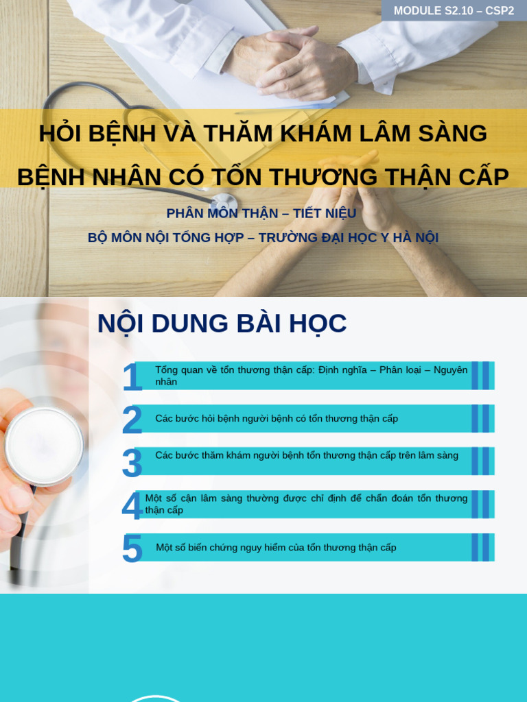 Slide CSP2.S2.10. Tổn Thương Thận Cấp | PDF