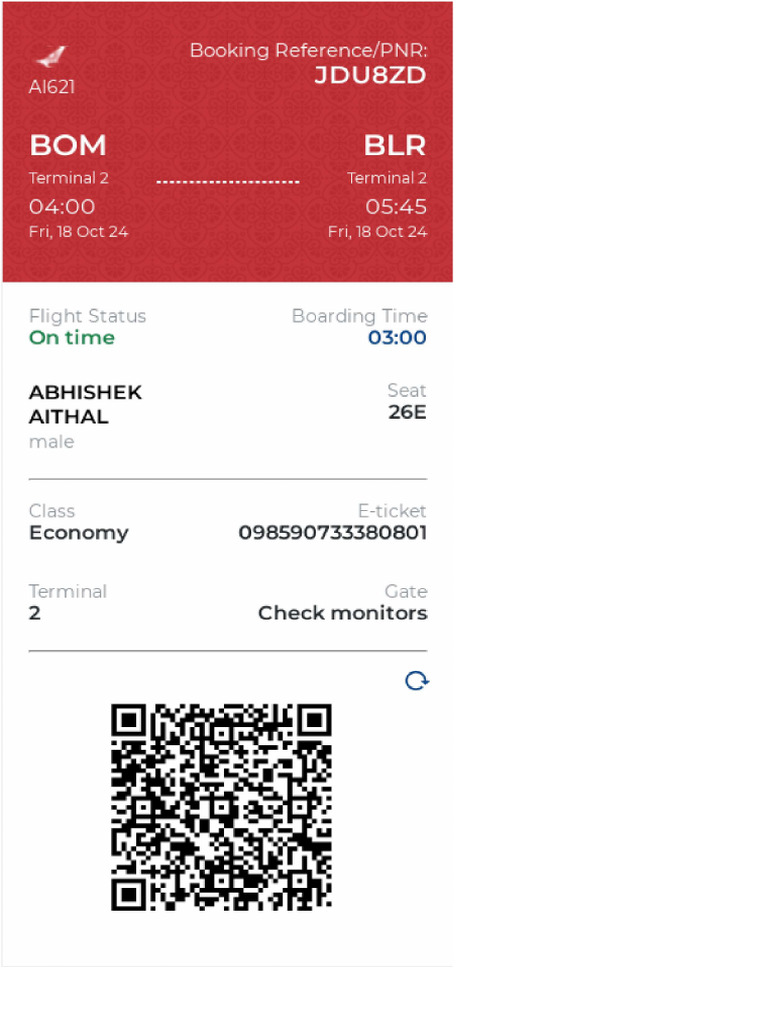 Abhishek Mum To BLR | PDF