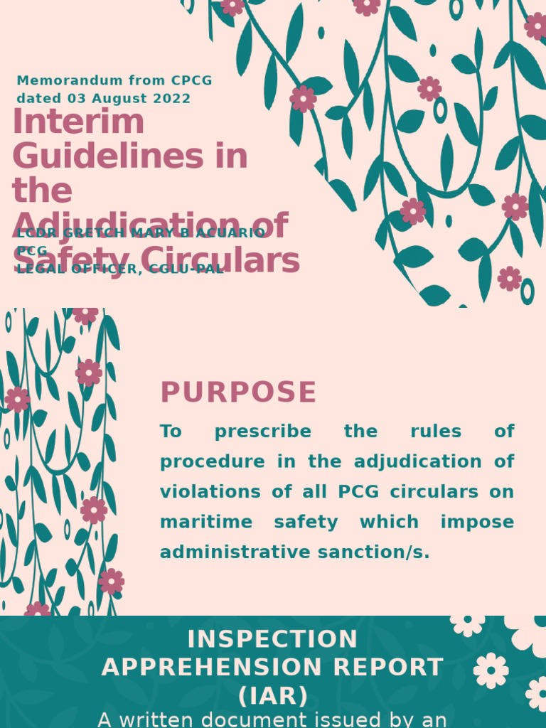 Interim Guidelines in The Adjudication of Safety Circulars | PDF | Adjudication | Government
