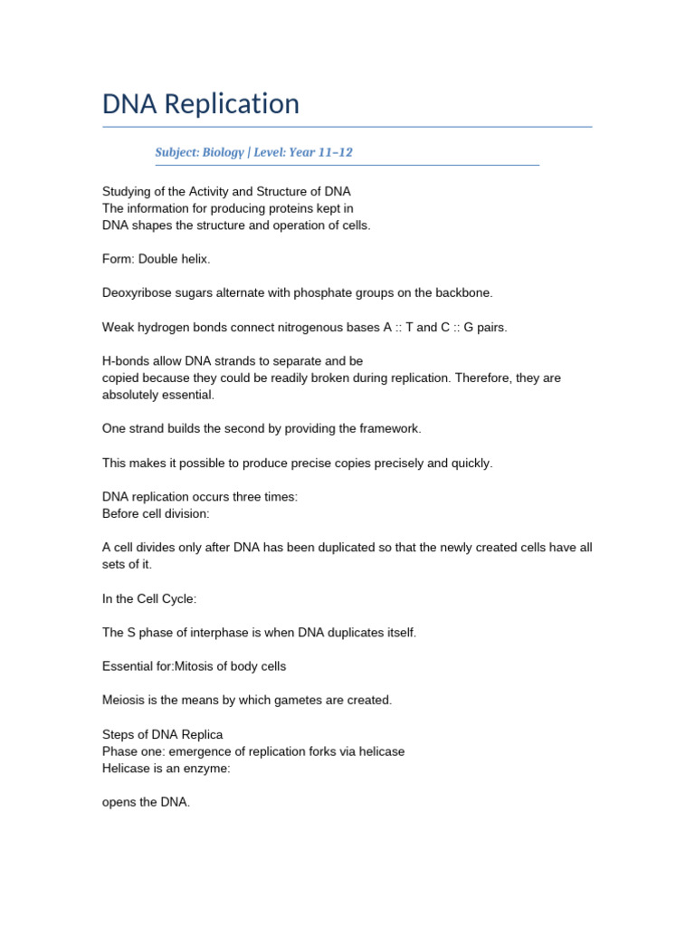 Dna Replication | PDF