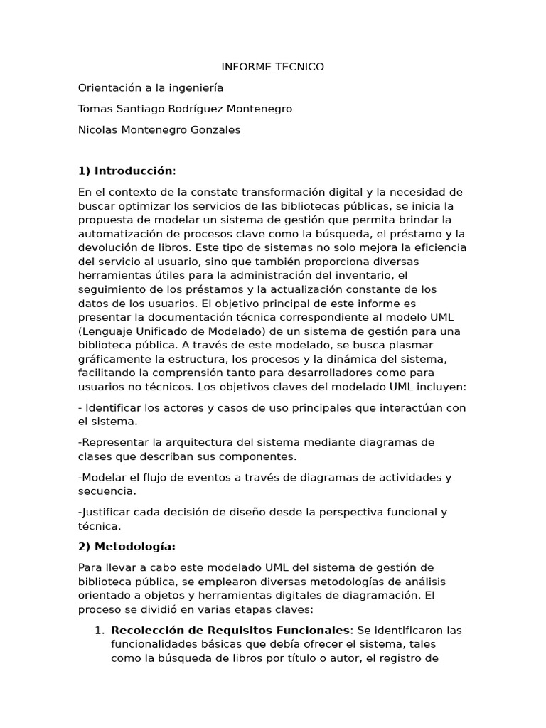 Modelo UML para Sistema de Biblioteca | PDF | Lenguaje de modelado ...