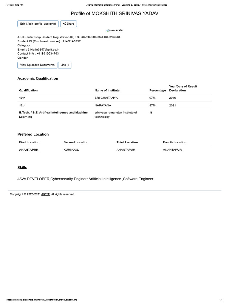 AICTE Internship | PDF