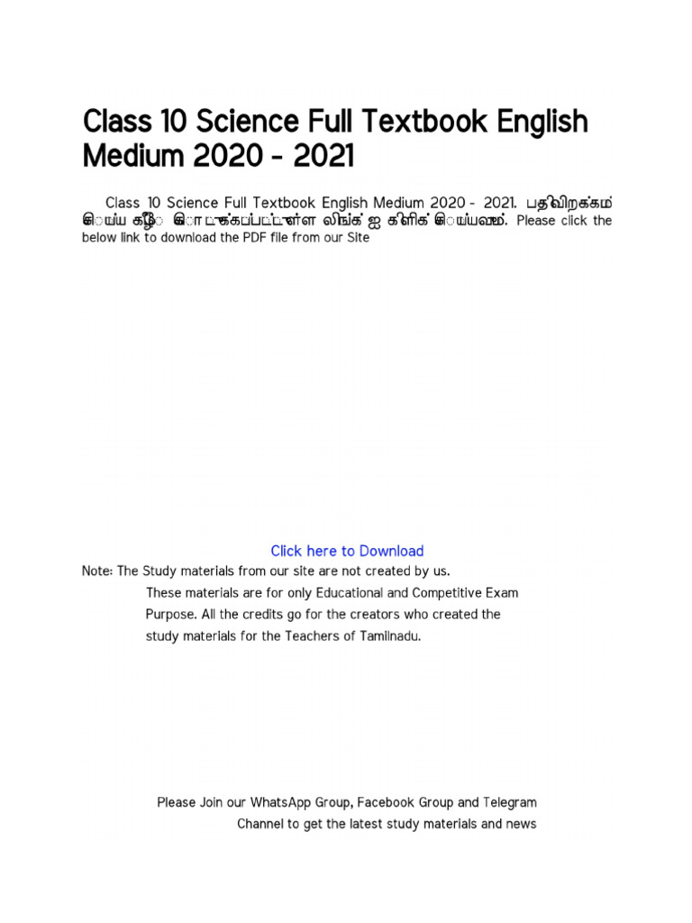 Class 10 Science Full Textbook English Medium 2020 - 2021 | PDF