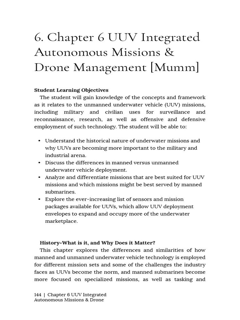 Chapter 6 UUV Integrated Autonomous Missions & Drone Management | PDF | Submarines | Sonar