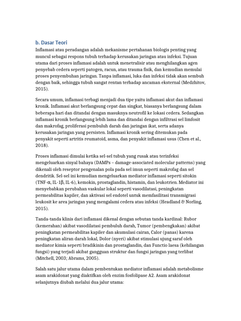 Tujuan dan Proses Inflamasi | PDF