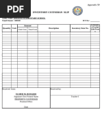 Inventory Custodian Slip Template | PDF | Manufactured Goods