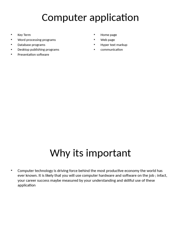 Computer Application | PDF