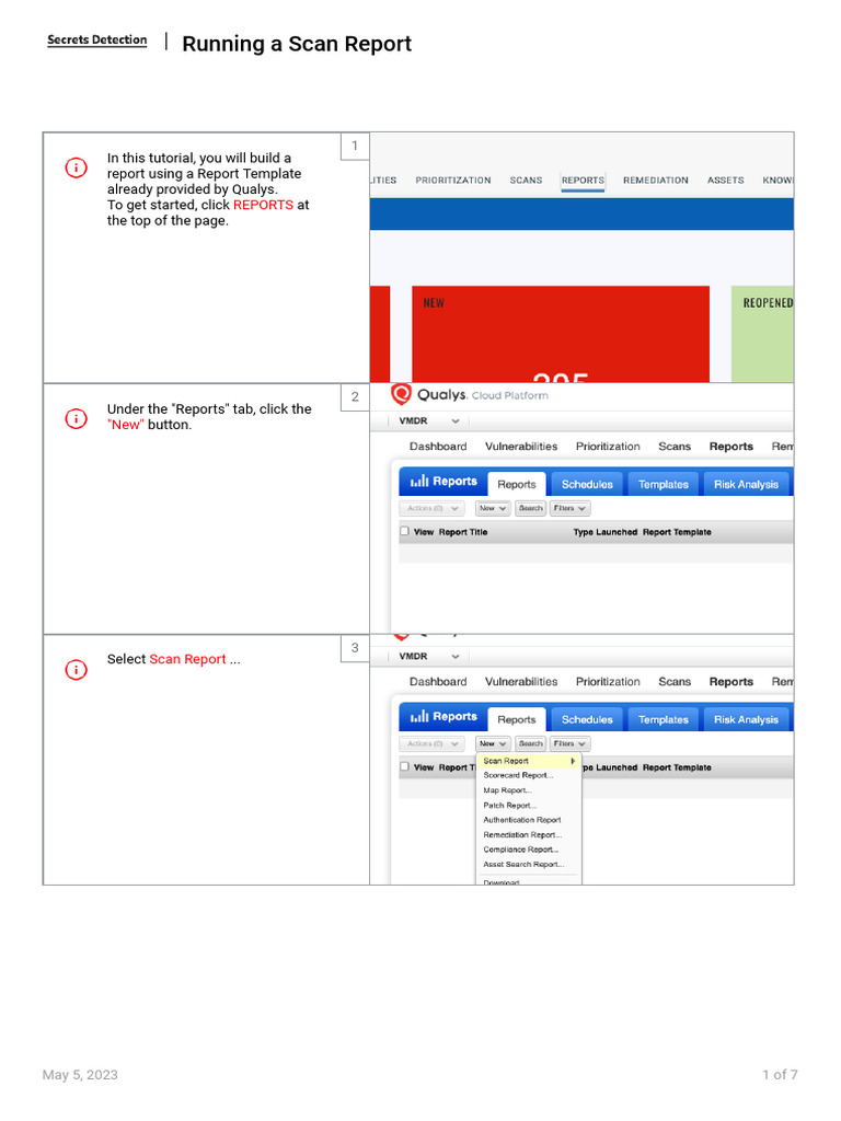 Running A Scan Report | PDF | Button (Computing) | Software