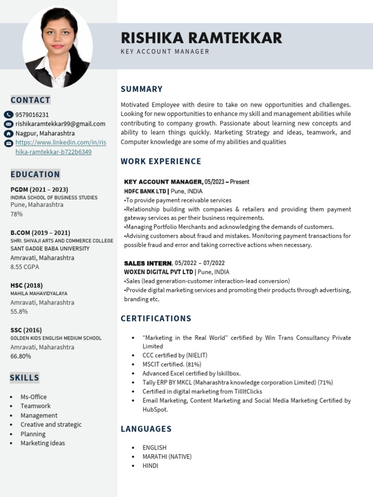 Rishika Ramtekkar CV | PDF | Marketing | Digital Marketing