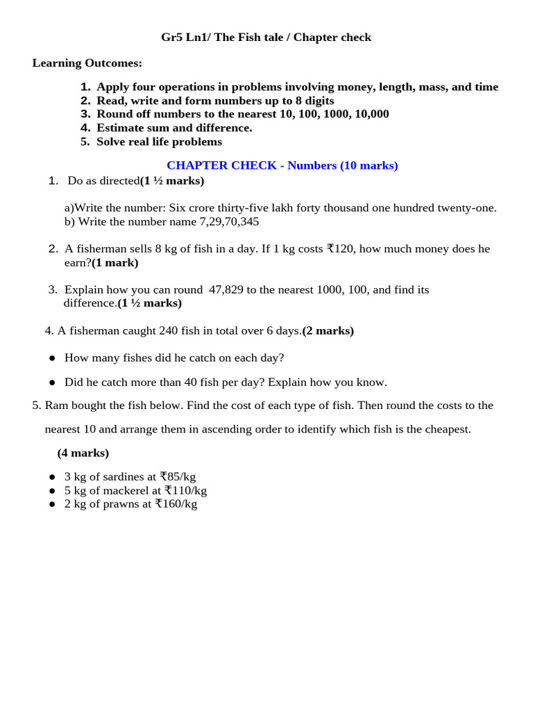 Gr5 Ln1 - The Fish Tale - CC | PDF