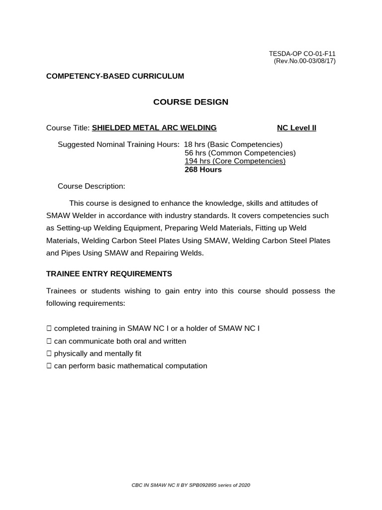 Smaw NC Ii | PDF | Welding | Construction