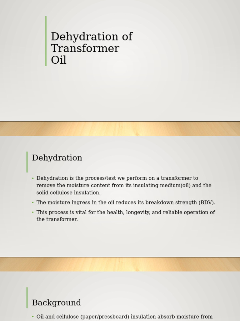 Dehydration of Transformer Oil | PDF | Insulator (Electricity) | Transformer