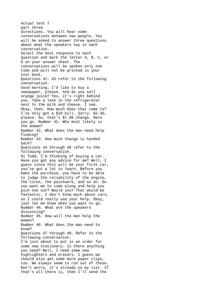 (English (Auto-Generated) ) Actual Test 07 (DownSub - Com) | PDF