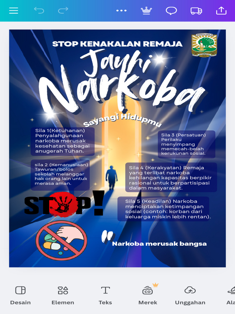 Biru Dan Kuning Ilustrasi Ajakan Untuk Menghindari Narkoba Poster - Poster | PDF