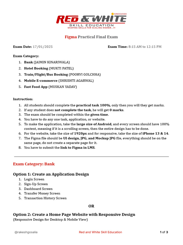Exam-2 - RAKESH-FIGMA - UIUX-10 - 00 AM | PDF | Mobile Software | Mobile Computers
