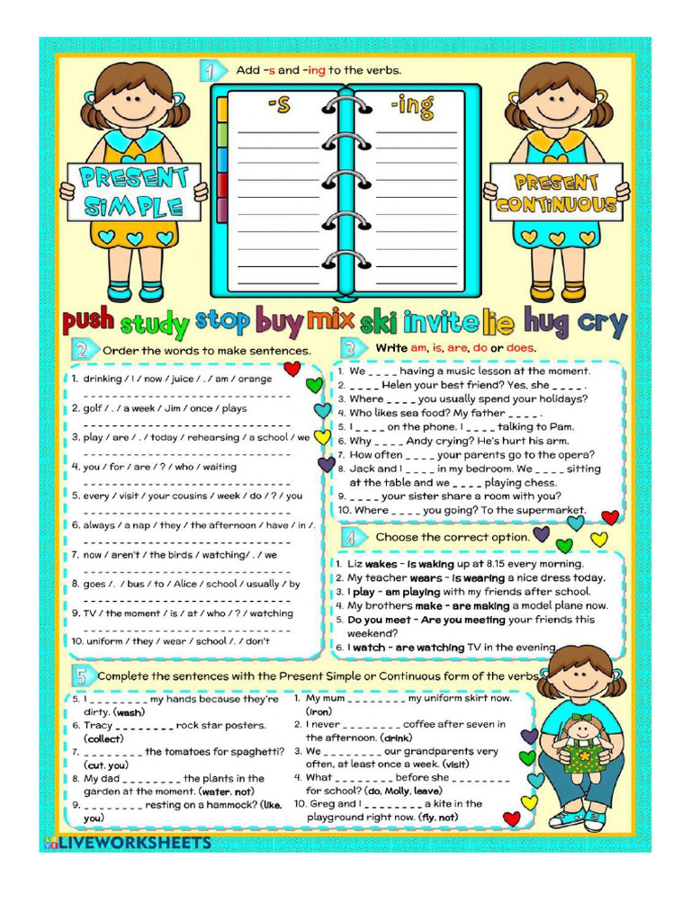 Present Simple Vs Progressive 3 | PDF