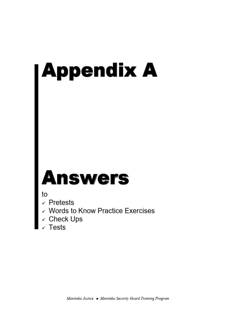 Appendix A | PDF | Fires | Security Guard