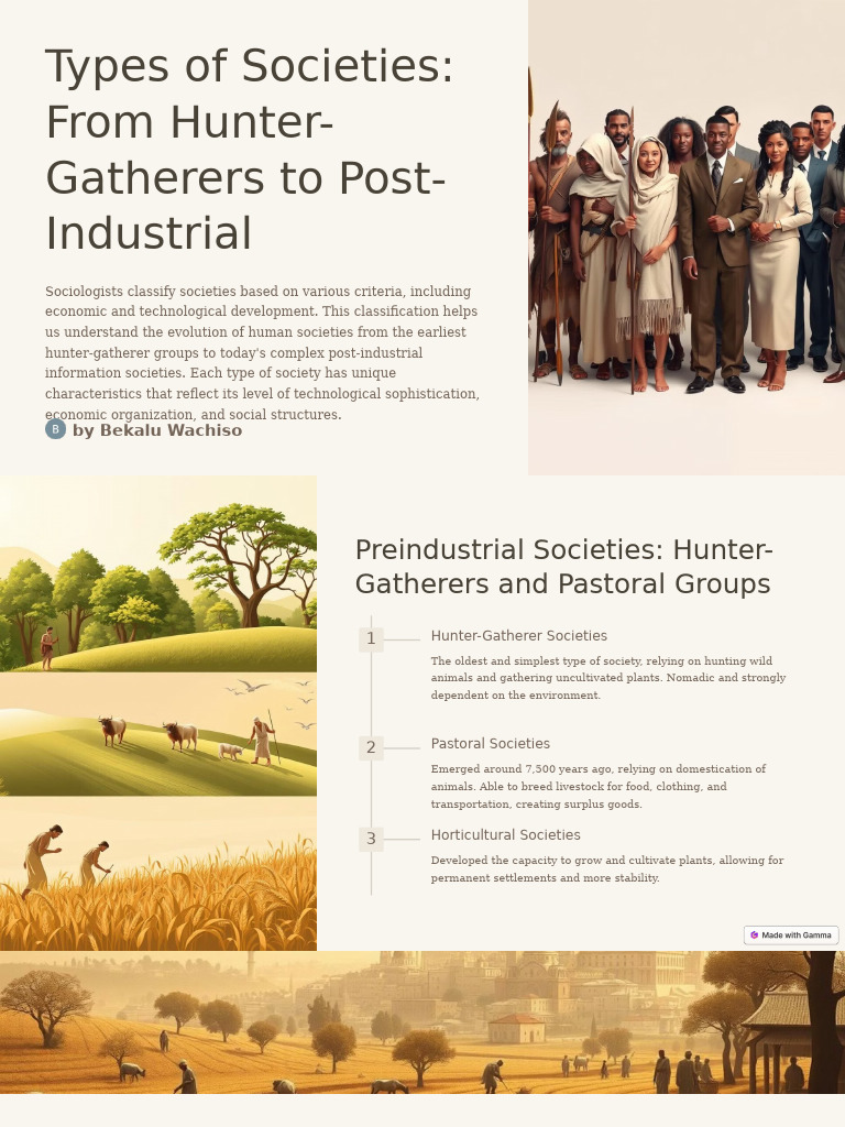 Types of Societies From Hunter Gatherers To Post Industrial | PDF ...