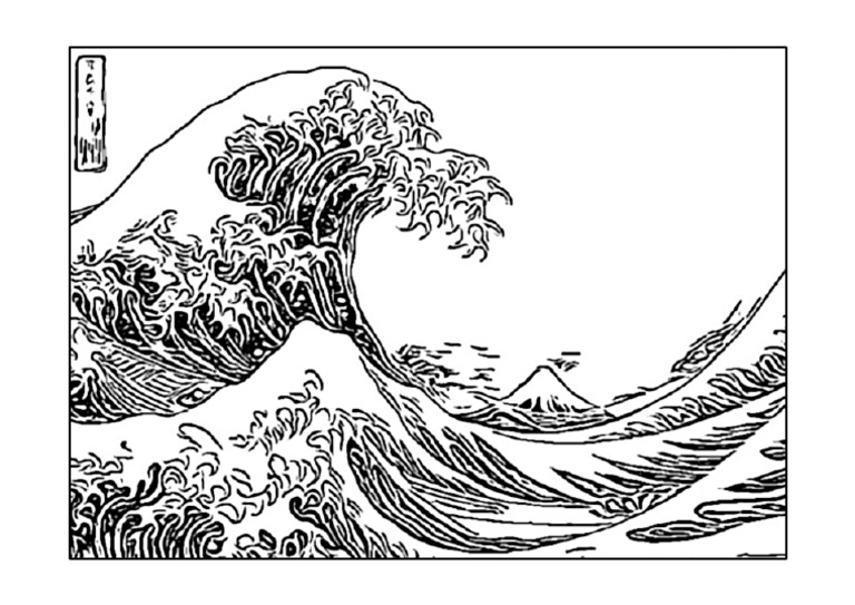 Vague Hokusai Dessin Facilenull