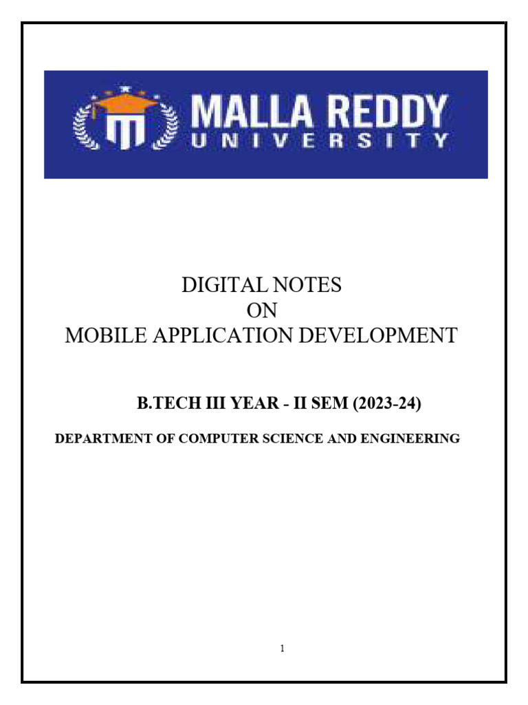 Mobile Application Developemnt Introduction | PDF | Android (Operating System) | System Software
