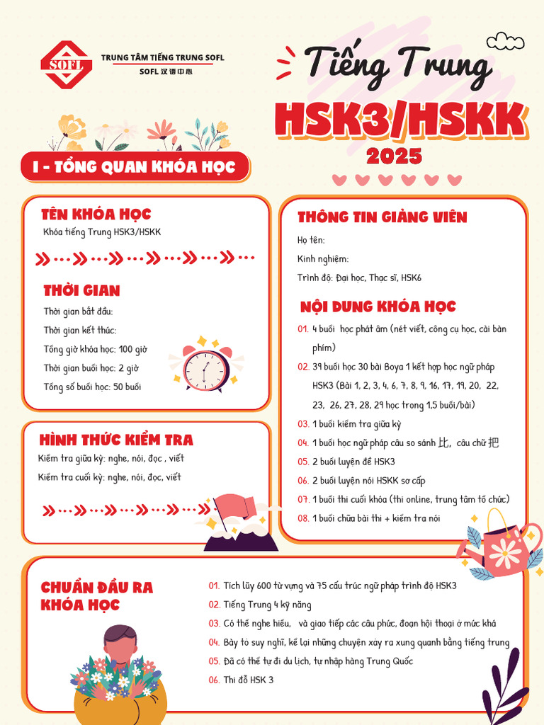 Lo Trinh Chi Tiet Hsk3 | PDF