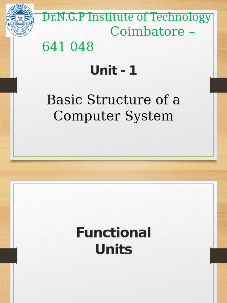 1.1 Functional Units | PDF | Computer Data Storage | Input/Output