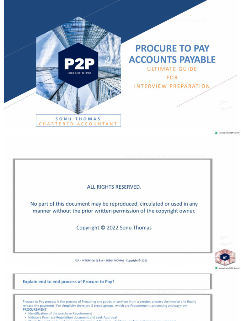 Procure To Pay - Accounts Payable - Interview Questions and Answers | PDF