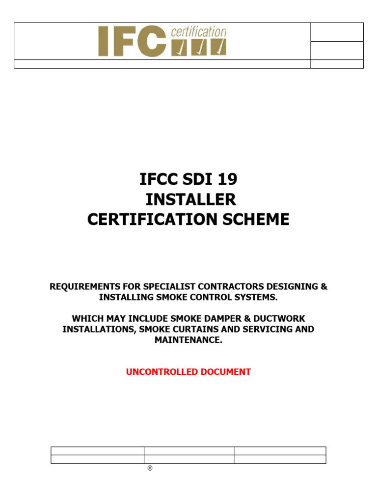 SDI 19 V1 3 Scheme For Installers of Smoke Control Systems Uncontrolled ...